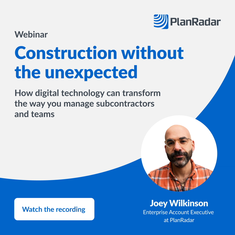 Watch the webinar: Construction without the unexpected - PlanRadar